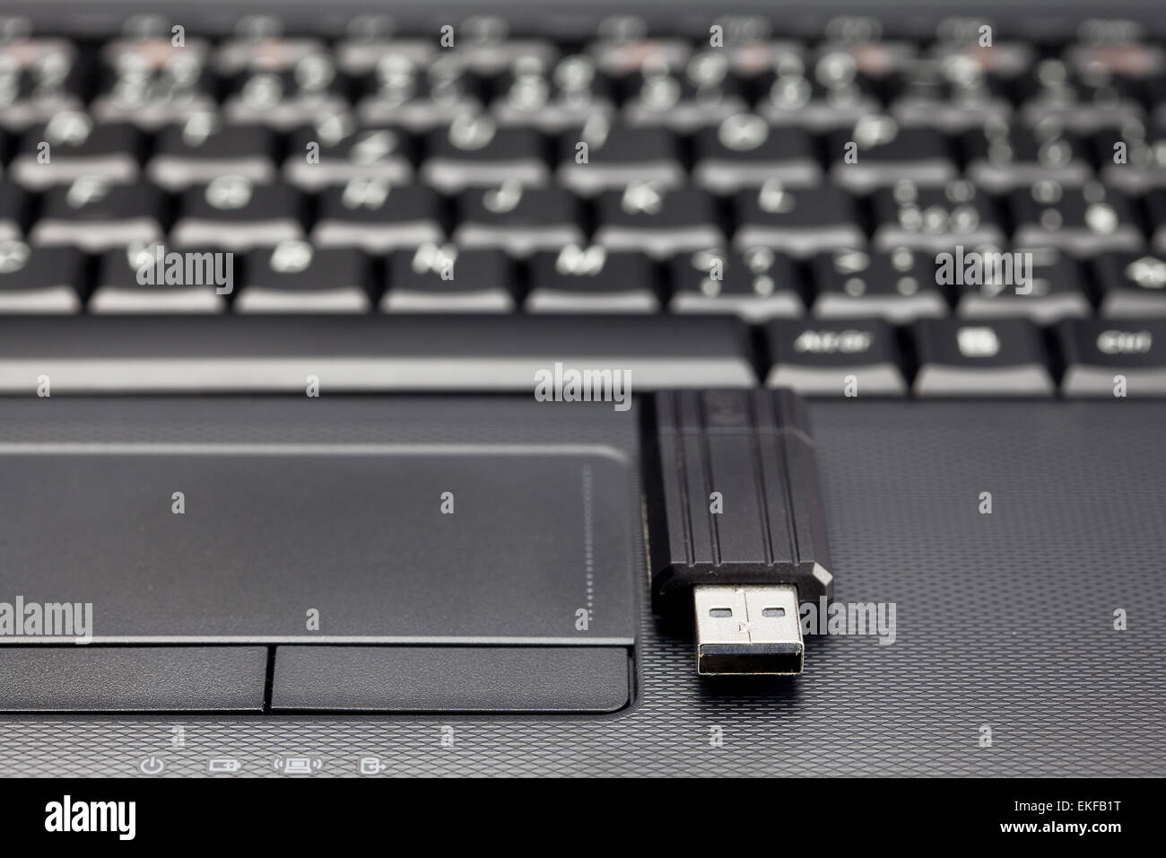 laptop keyboard and flash drive Stock Photo - Alamy