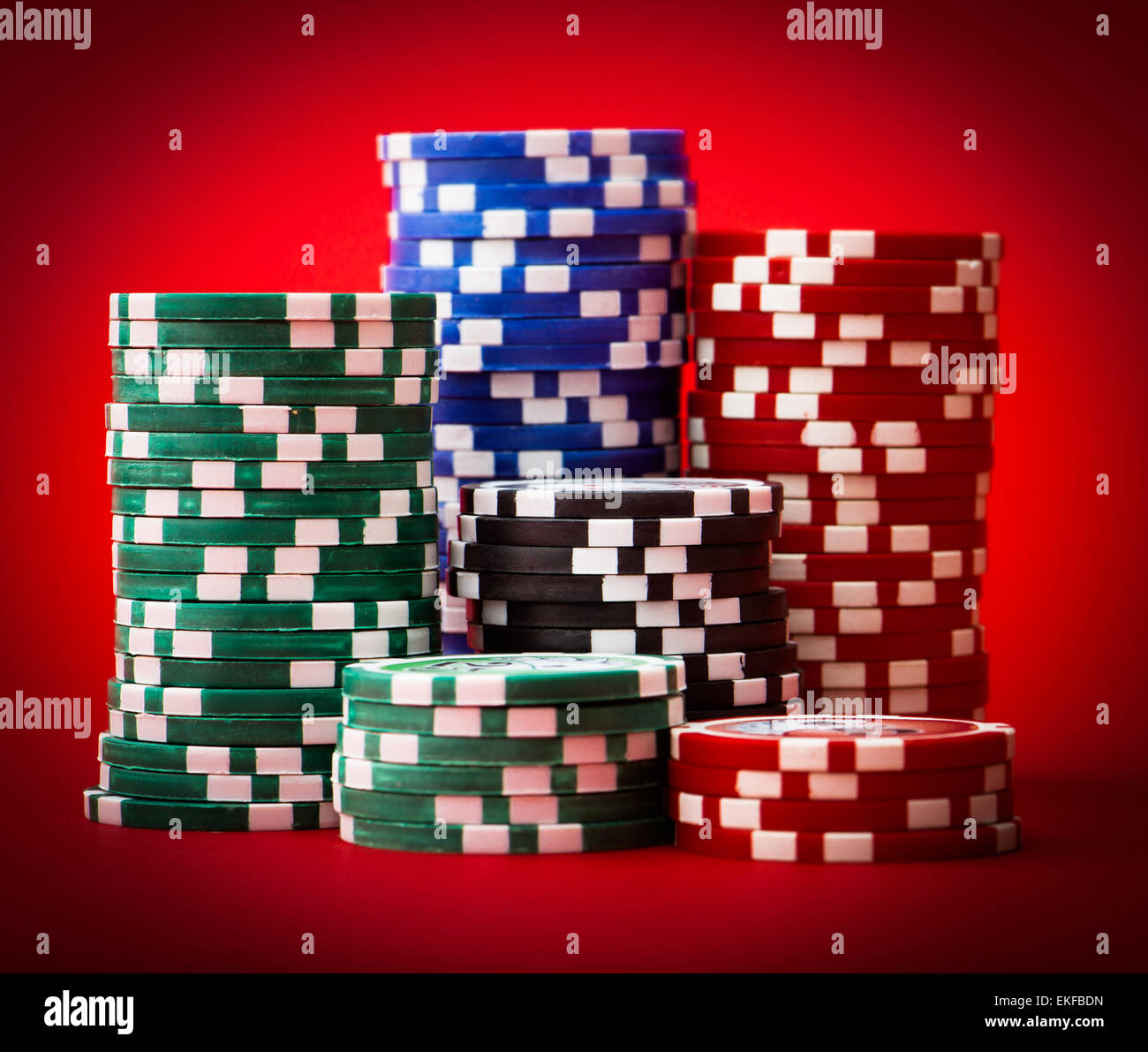 Poker chips on gaming hi-res stock photography and images - Alamy