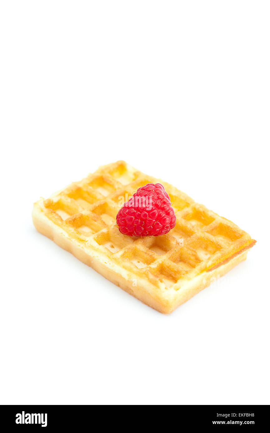 wafers and raspberry isolated on white Stock Photo - Alamy