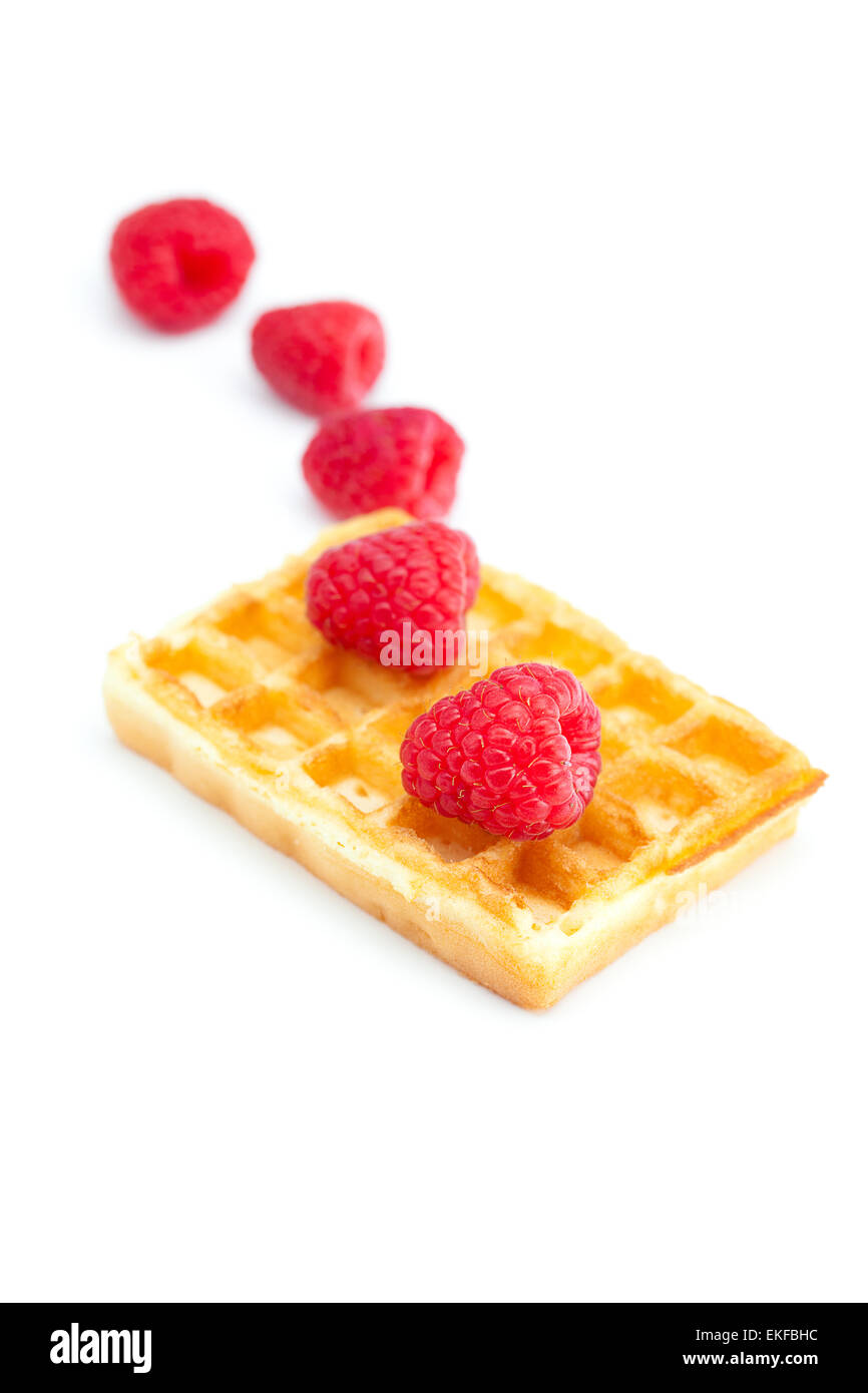 wafers and raspberry isolated on white Stock Photo - Alamy