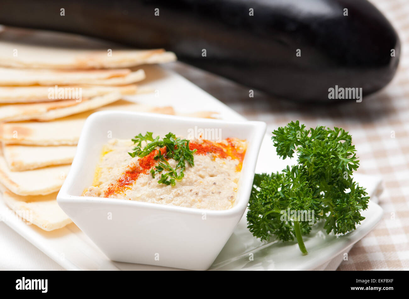 moutabal baba ghanoush eggplant dip Stock Photo - Alamy