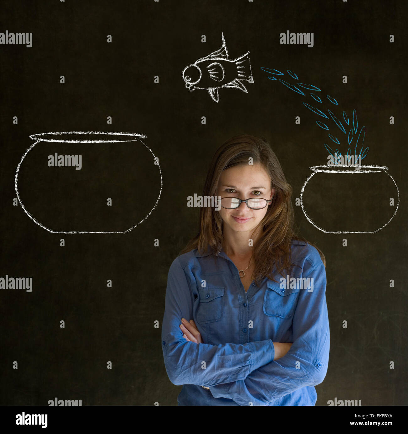 Goldfish bowl woman hi-res stock photography and images - Alamy