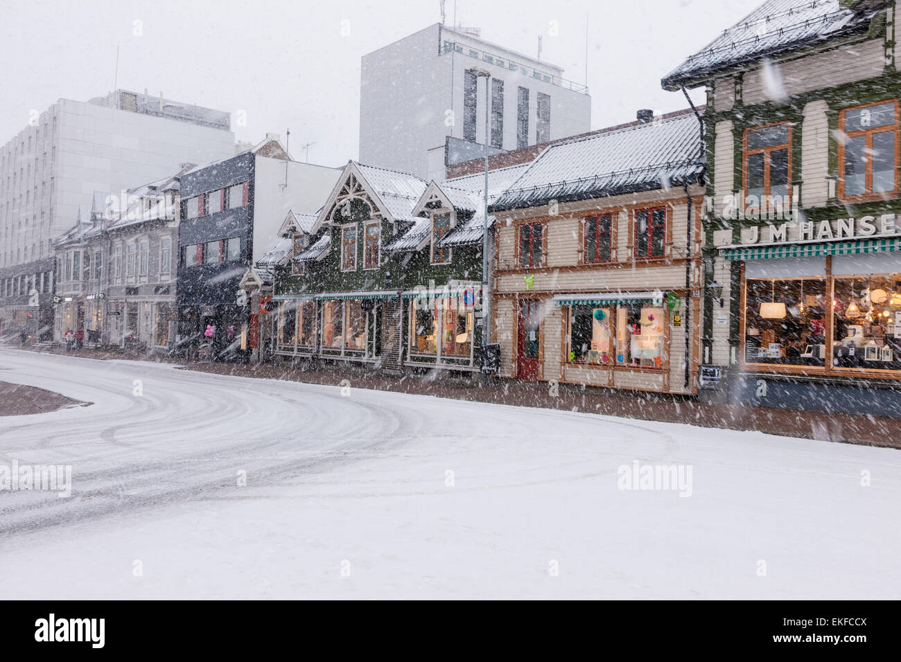 Old Shops in Tromso Norway Stock Photo - Alamy