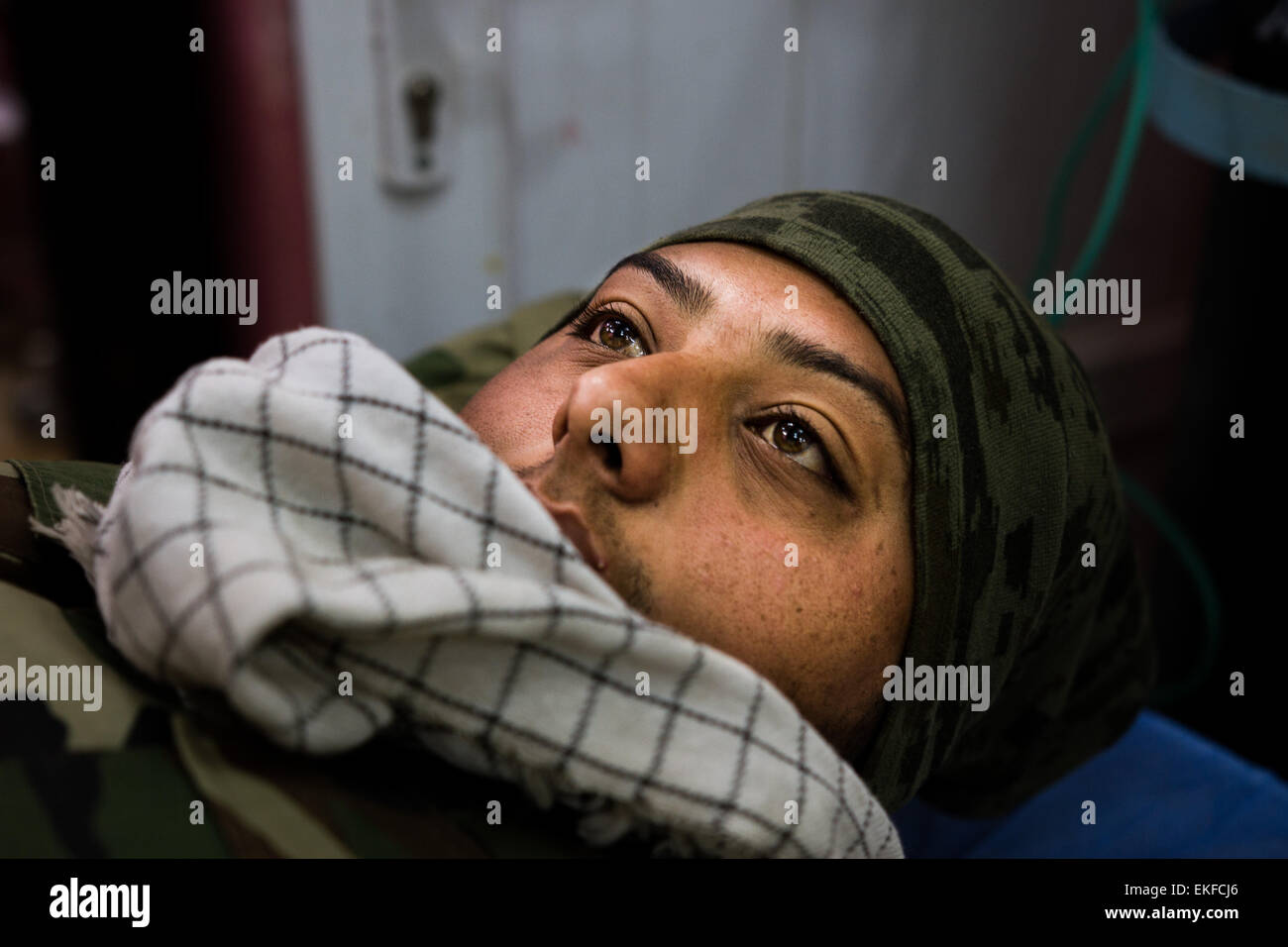 A young fighter with the Shi'ite mobilization forces Al-Hashd al-Shaabi ...
