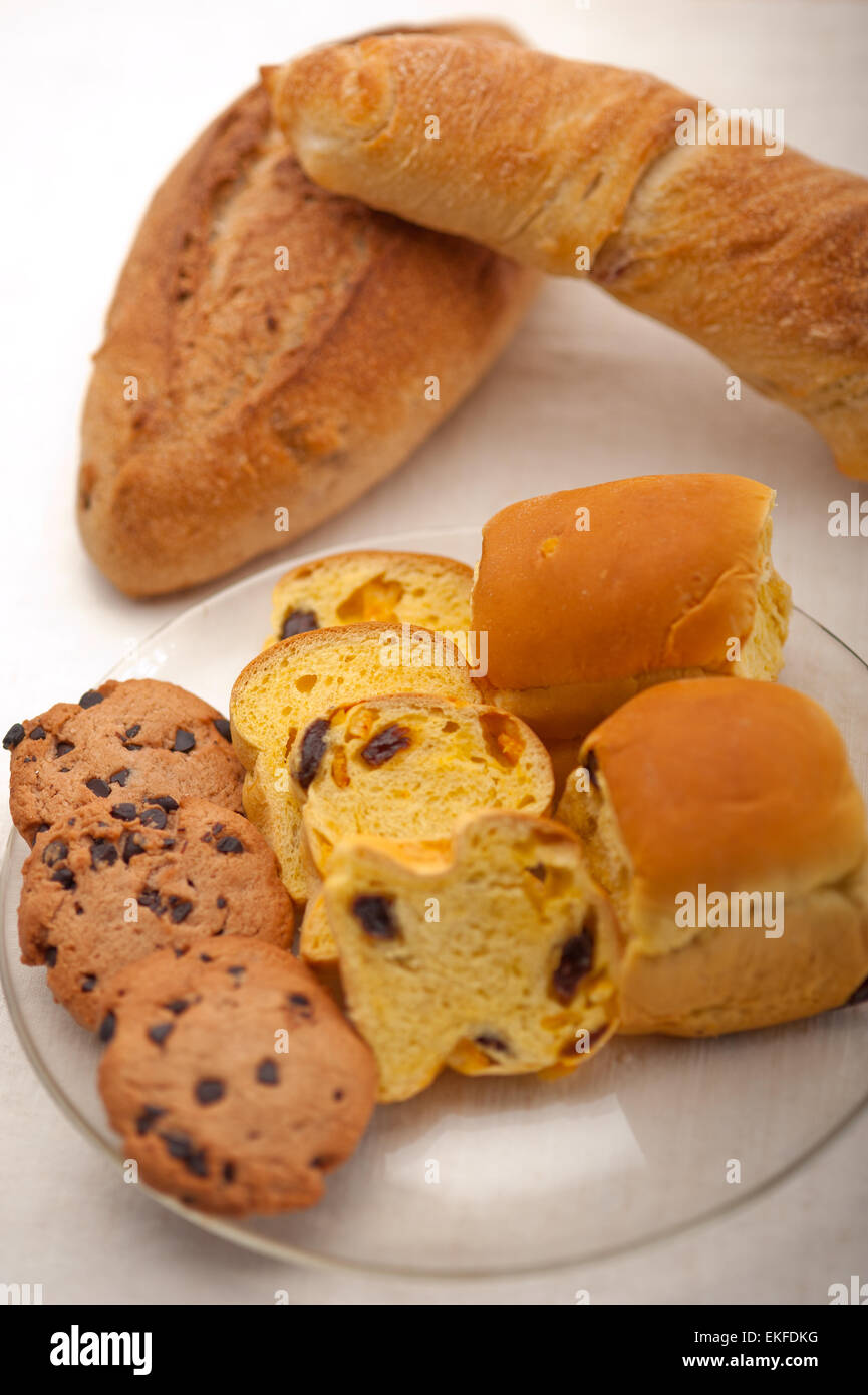 selection of sweet bread and cookies Stock Photo - Alamy