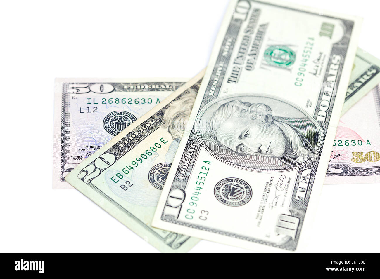 dollar banknotes isolated on white Stock Photo - Alamy