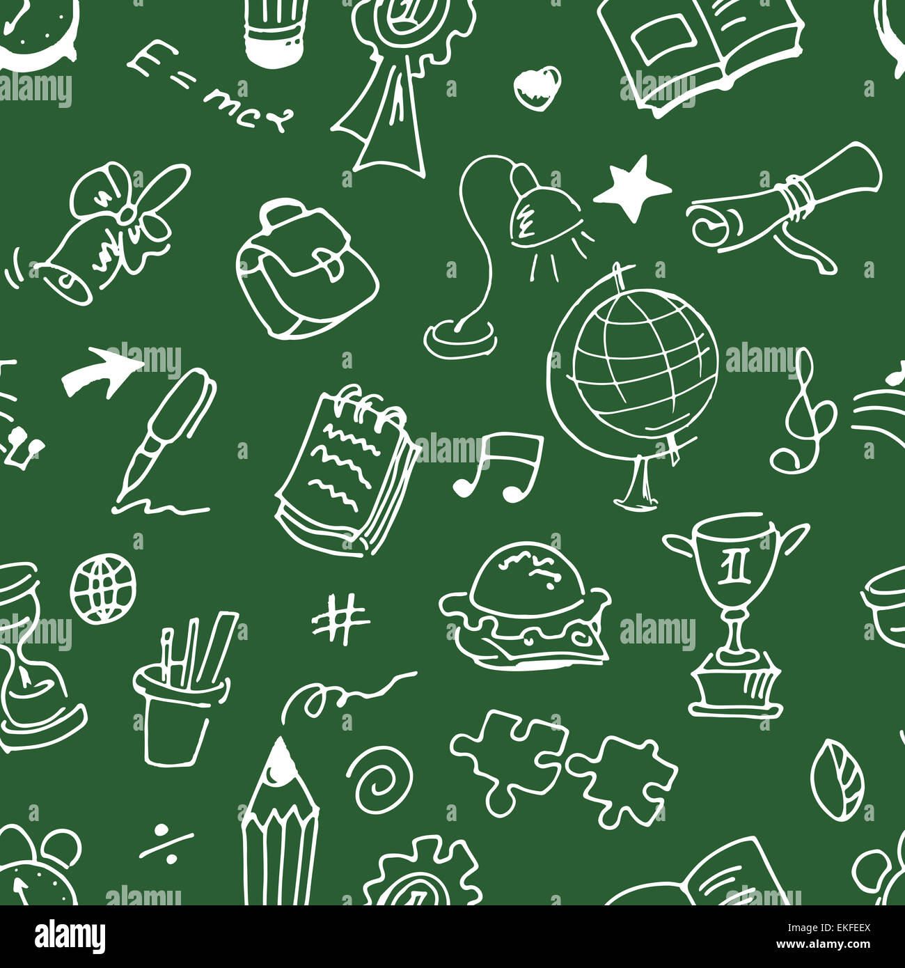 School seamless pattern Stock Photo - Alamy