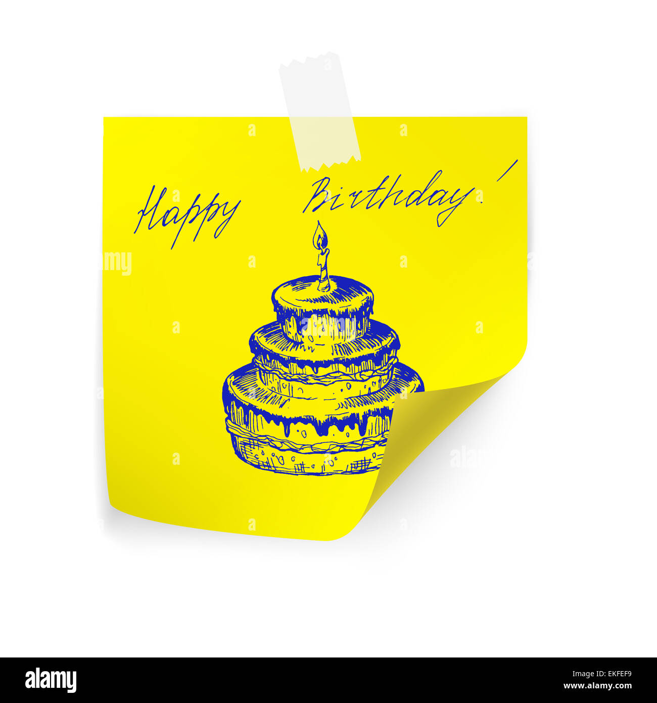 Sticky note happy birthday message hi-res stock photography and images ...