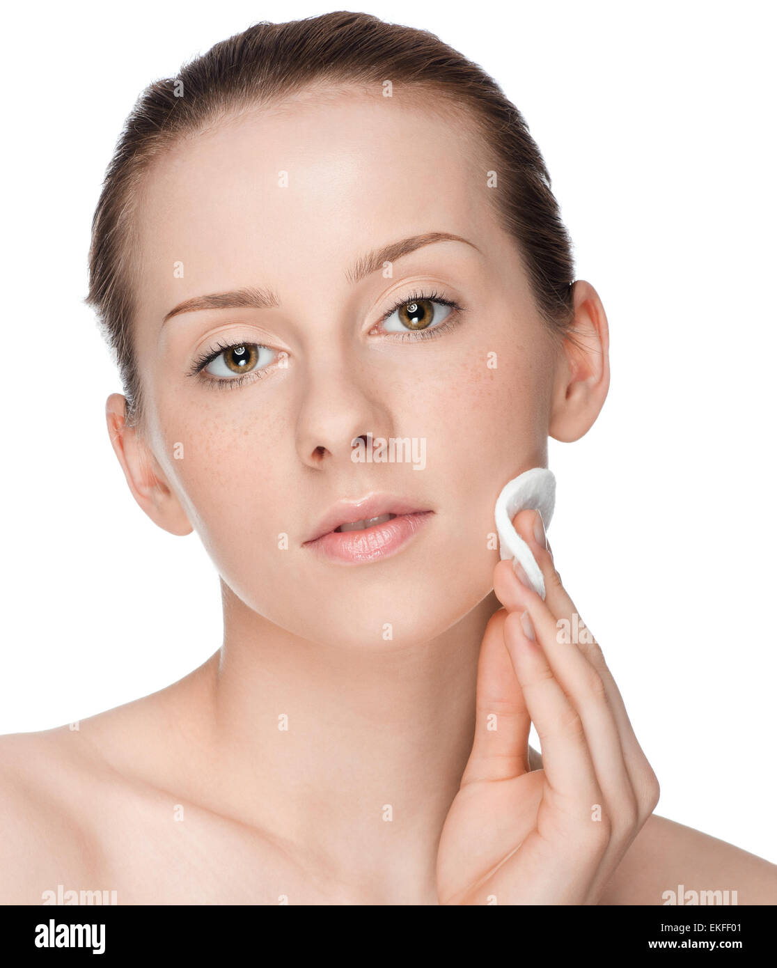 Woman applying blusher with finger hi-res stock photography and images ...