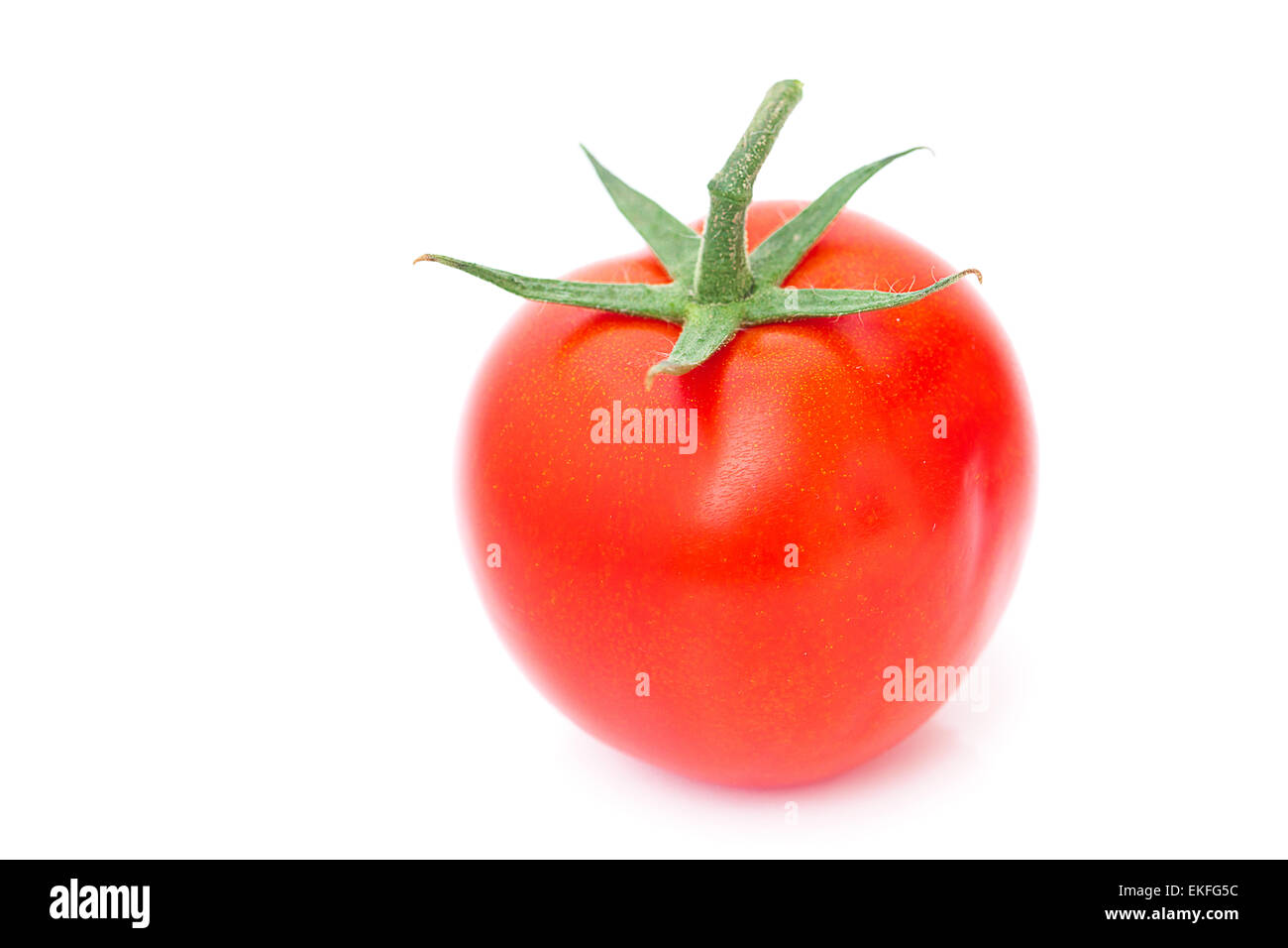 red ripe tomato isolated on white Stock Photo - Alamy