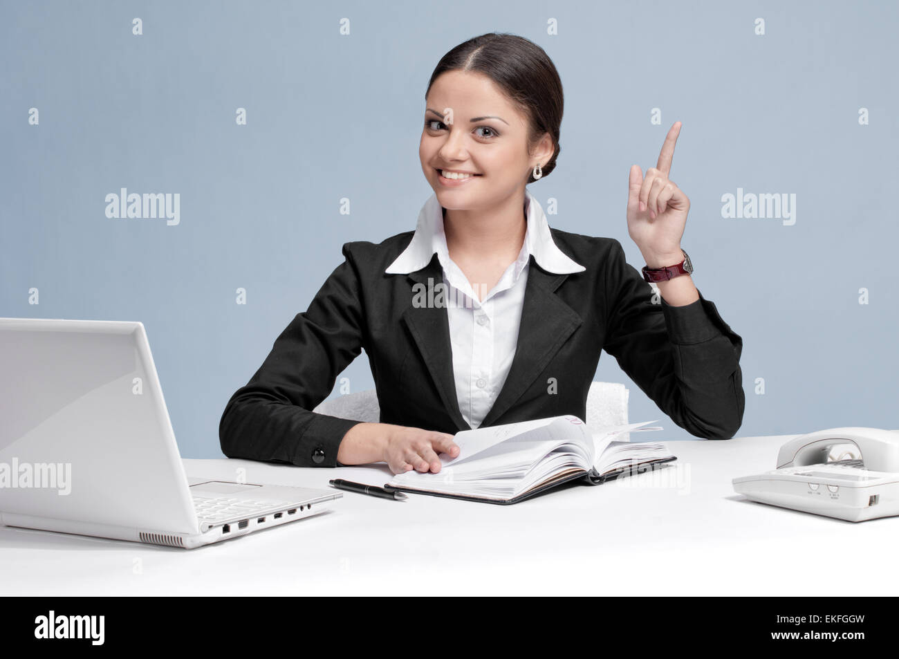 Business woman with diary personal organizer Stock Photo - Alamy