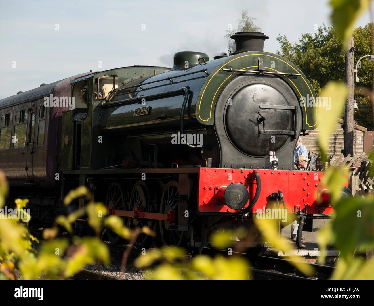 vintage steam locomotive Lord Phil, at Peak Rail , Rowsley, Matlock ...