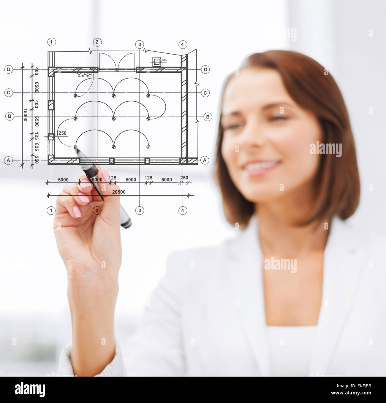 Female architect drawing hi-res stock photography and images - Alamy