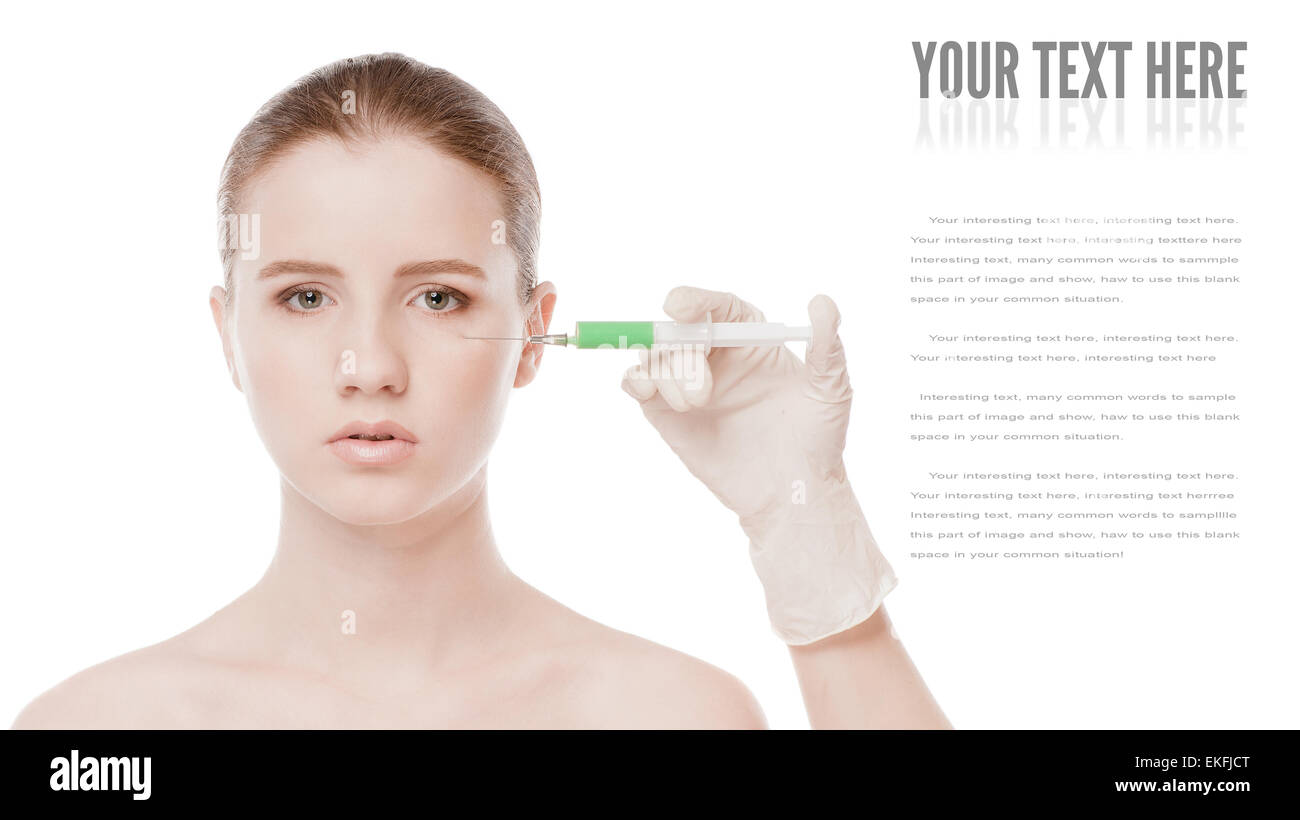Cosmetic botox injection in face Stock Photo - Alamy