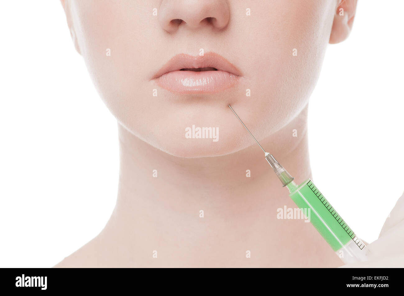Cosmetic botox injection in face Stock Photo - Alamy
