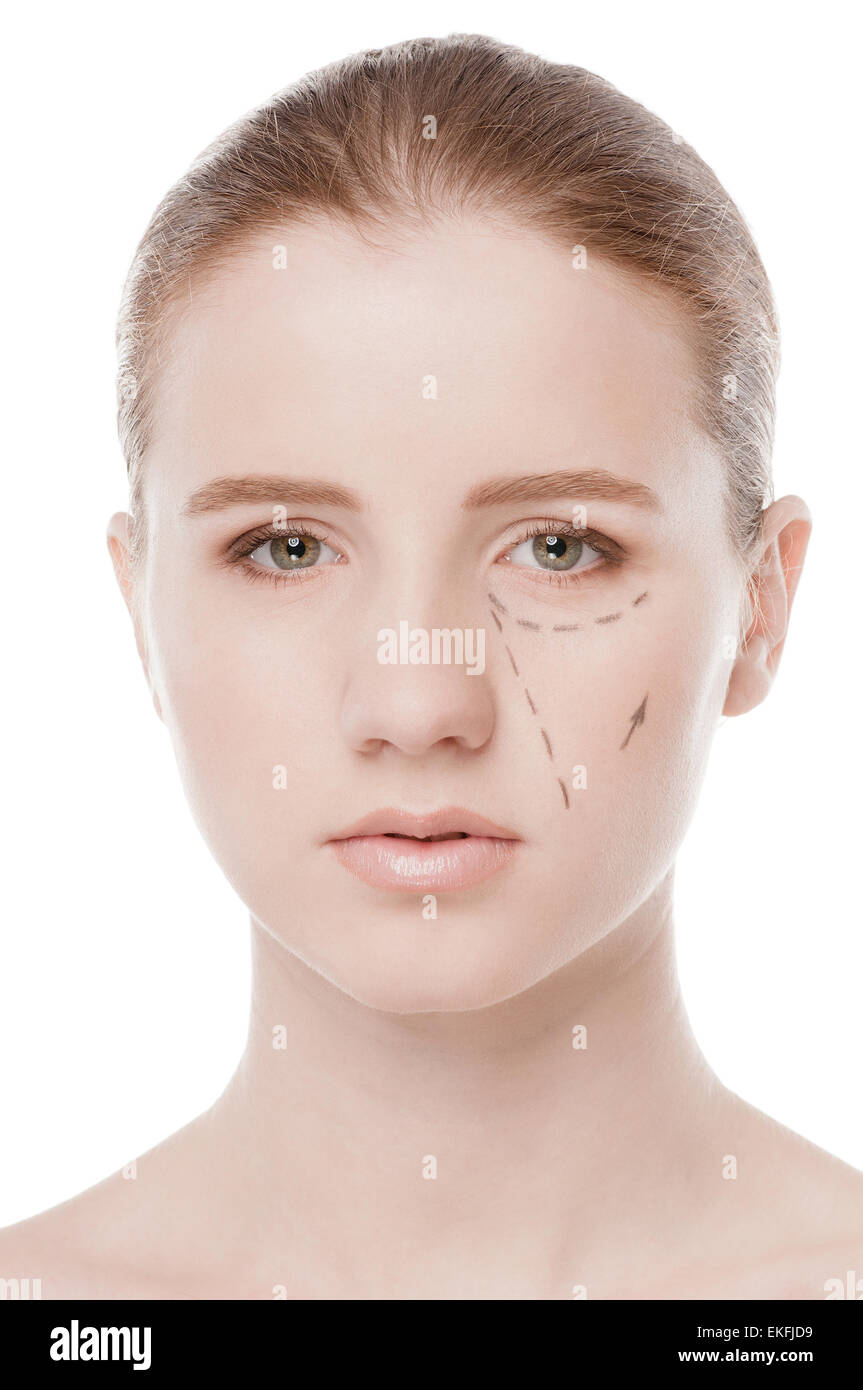 Beautiful woman lifting lines hi-res stock photography and images - Alamy