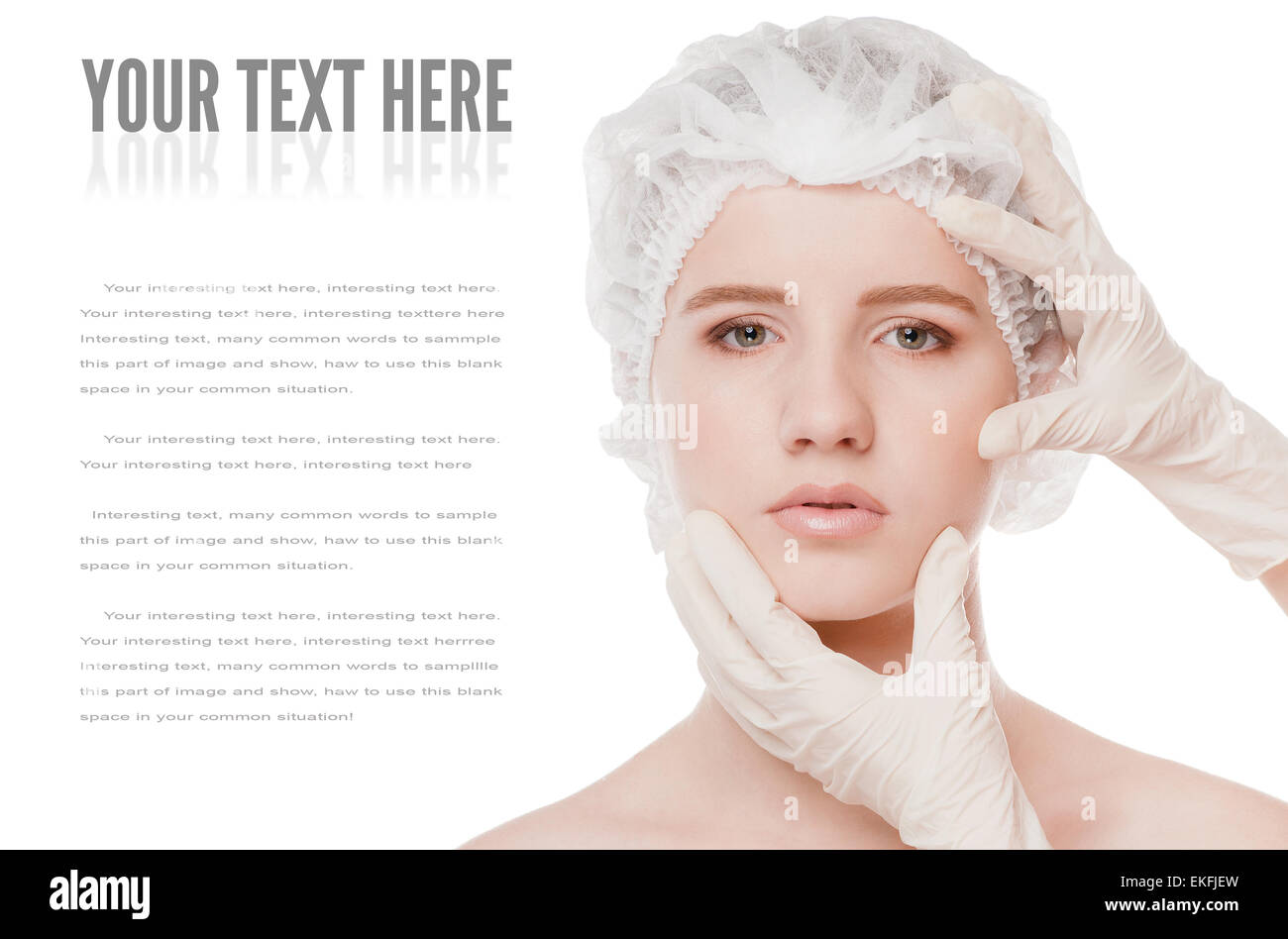 Medical face examination of beautiful woman Stock Photo - Alamy