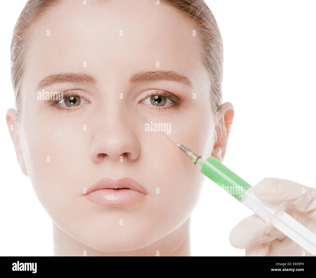 Cosmetic botox injection in face Stock Photo - Alamy