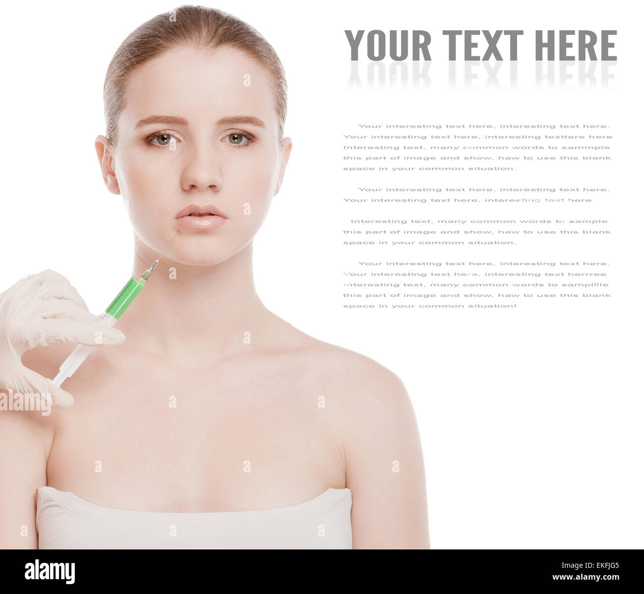 Cosmetic botox injection in face Stock Photo - Alamy