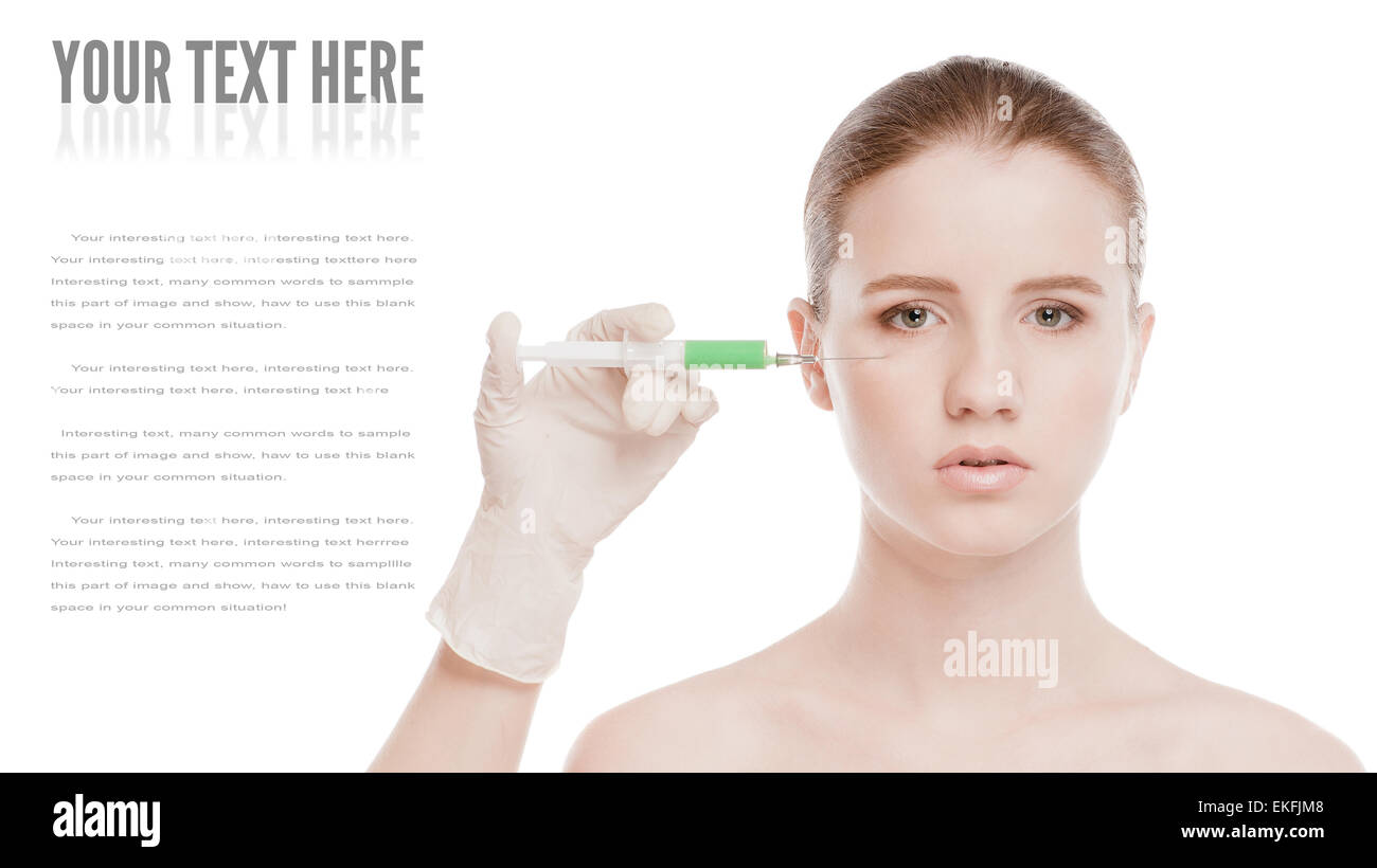 Cosmetic botox injection in face Stock Photo - Alamy