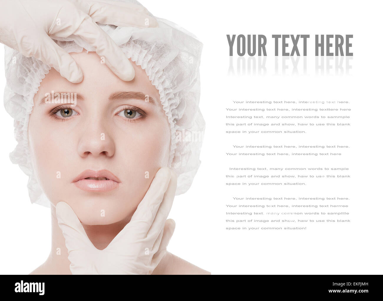 Medical face examination of beautiful woman Stock Photo - Alamy