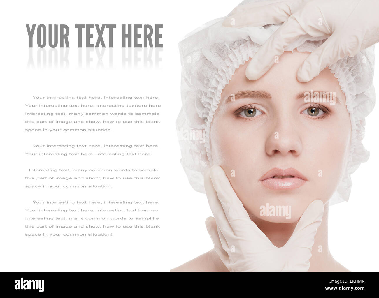 Medical face examination of beautiful woman Stock Photo - Alamy