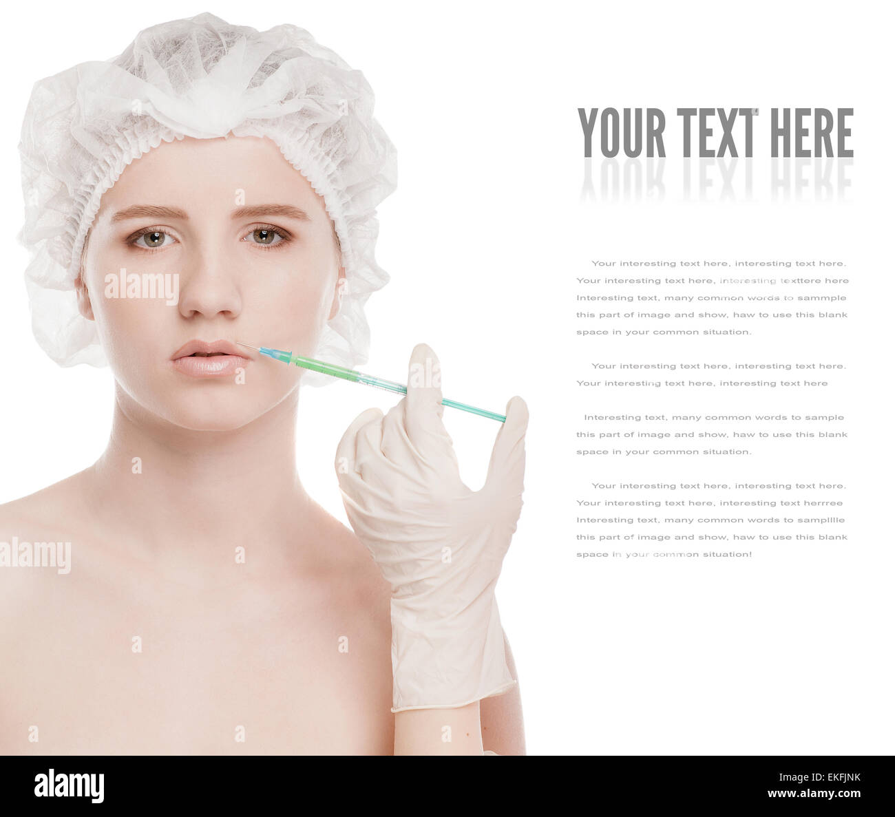 Cosmetic botox injection in face Stock Photo - Alamy