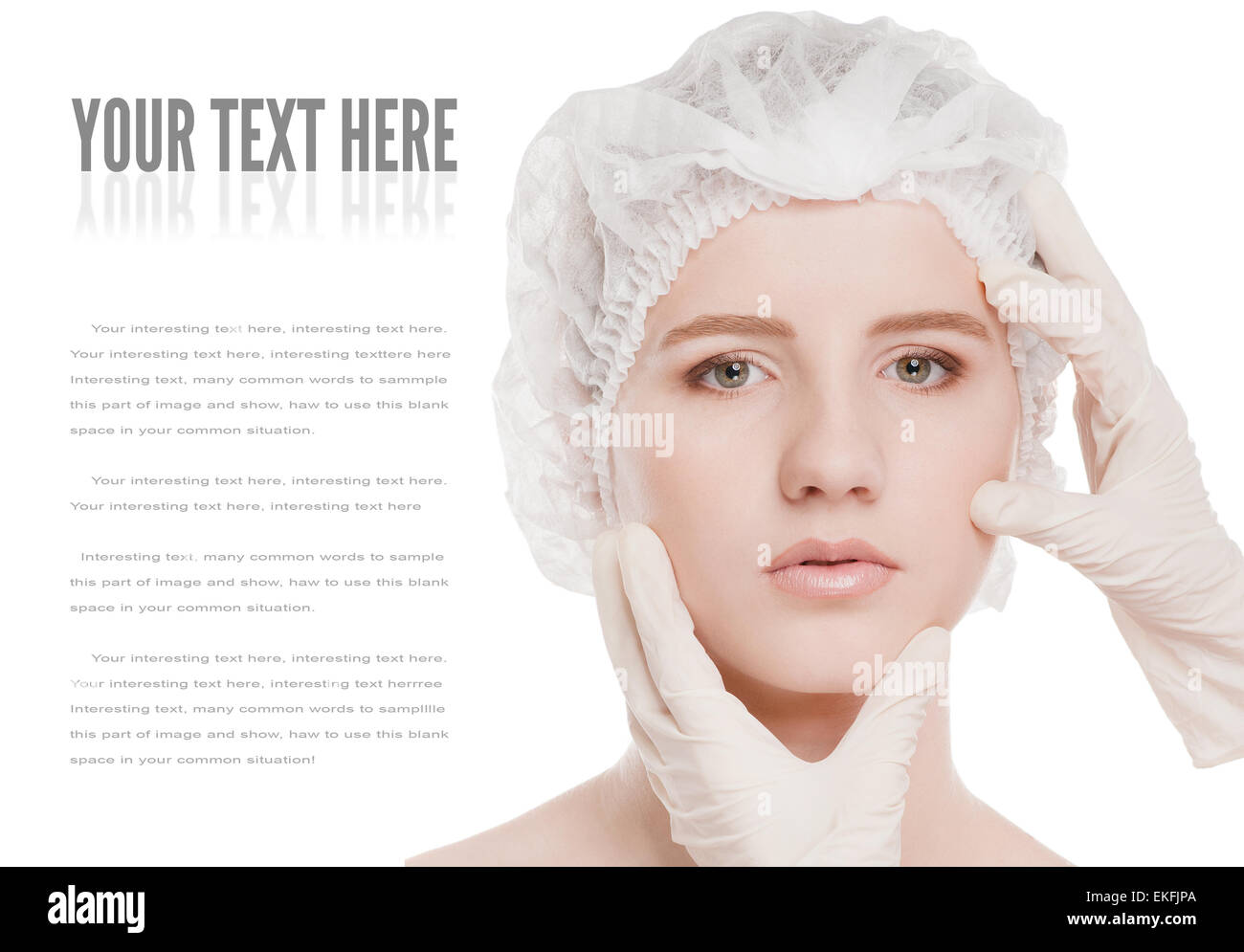 Medical face examination of beautiful woman Stock Photo - Alamy