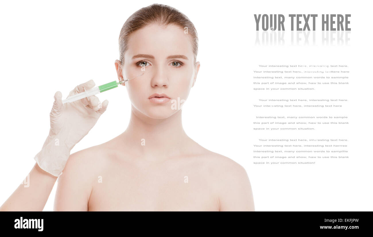 Cosmetic botox injection in face Stock Photo - Alamy