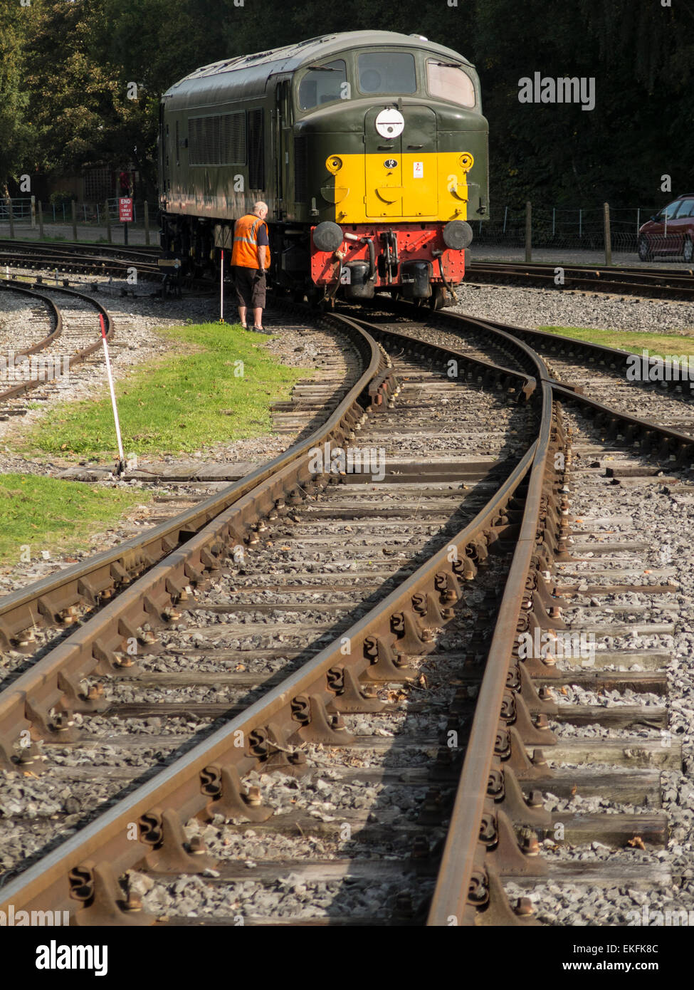 vintage diesel locomotive Penyghent, at Rowsley station,Peak rail ...