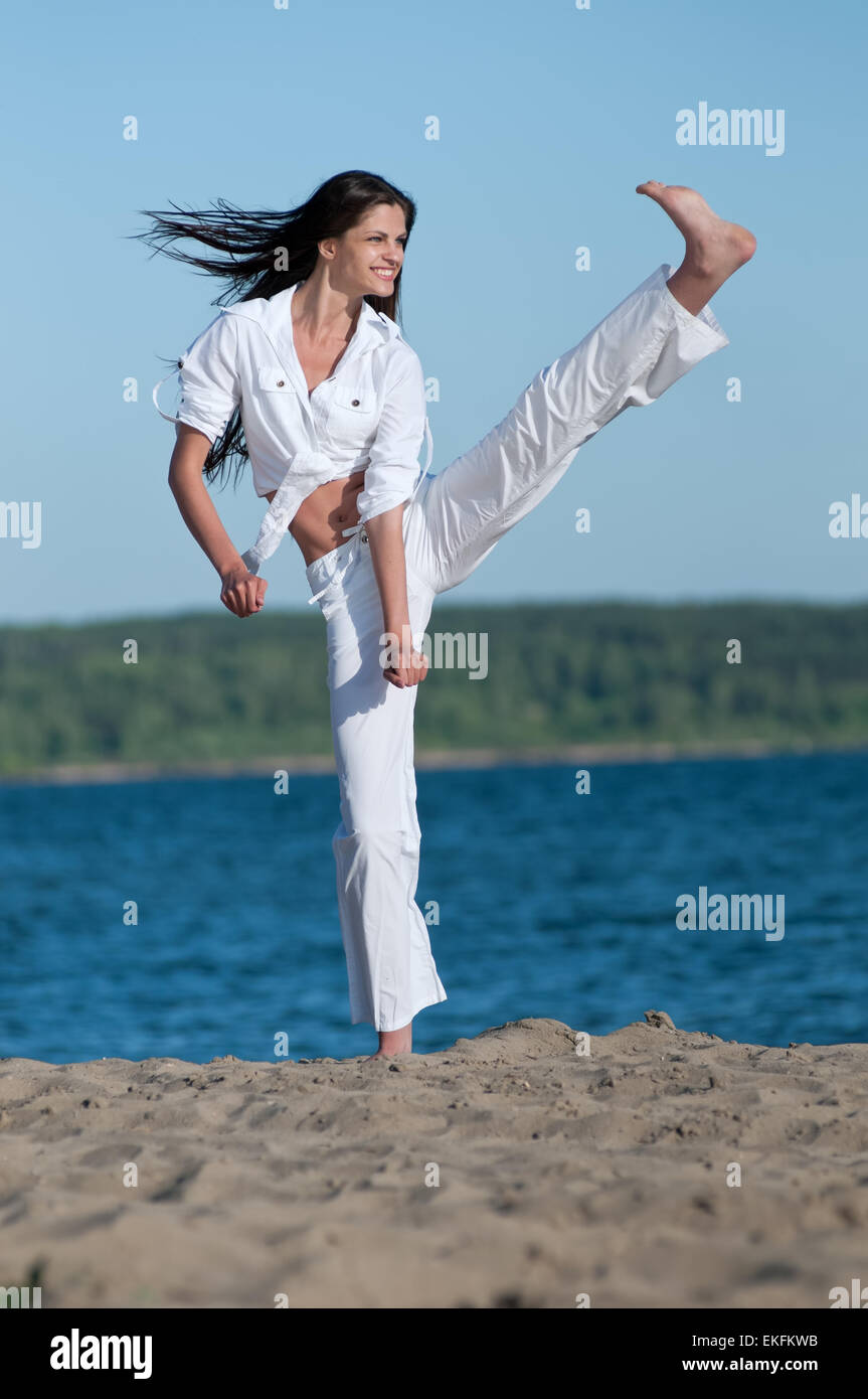 Karate woman kick hi-res stock photography and images - Alamy