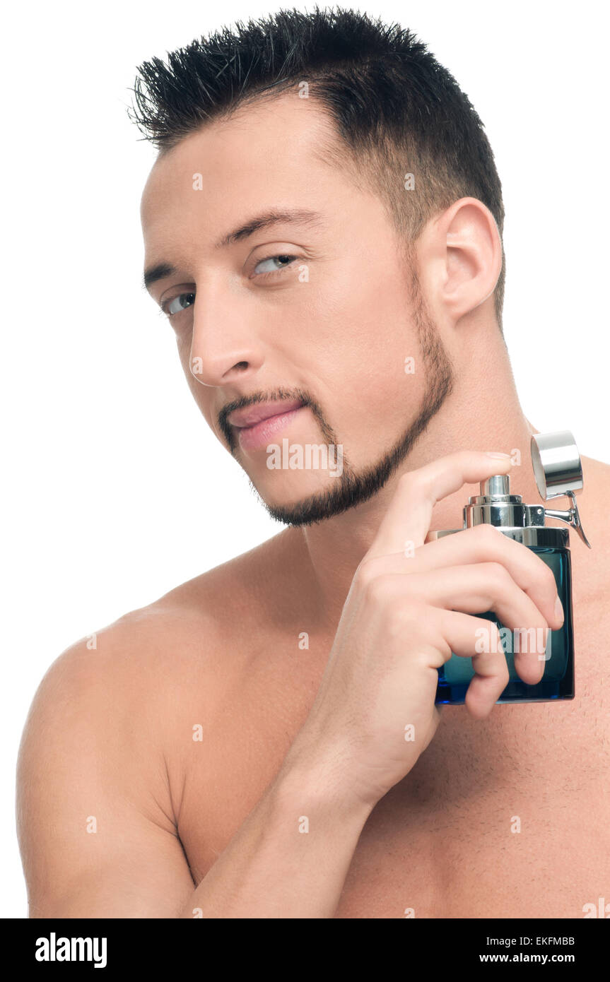 Man applying cologne hi-res stock photography and images - Alamy