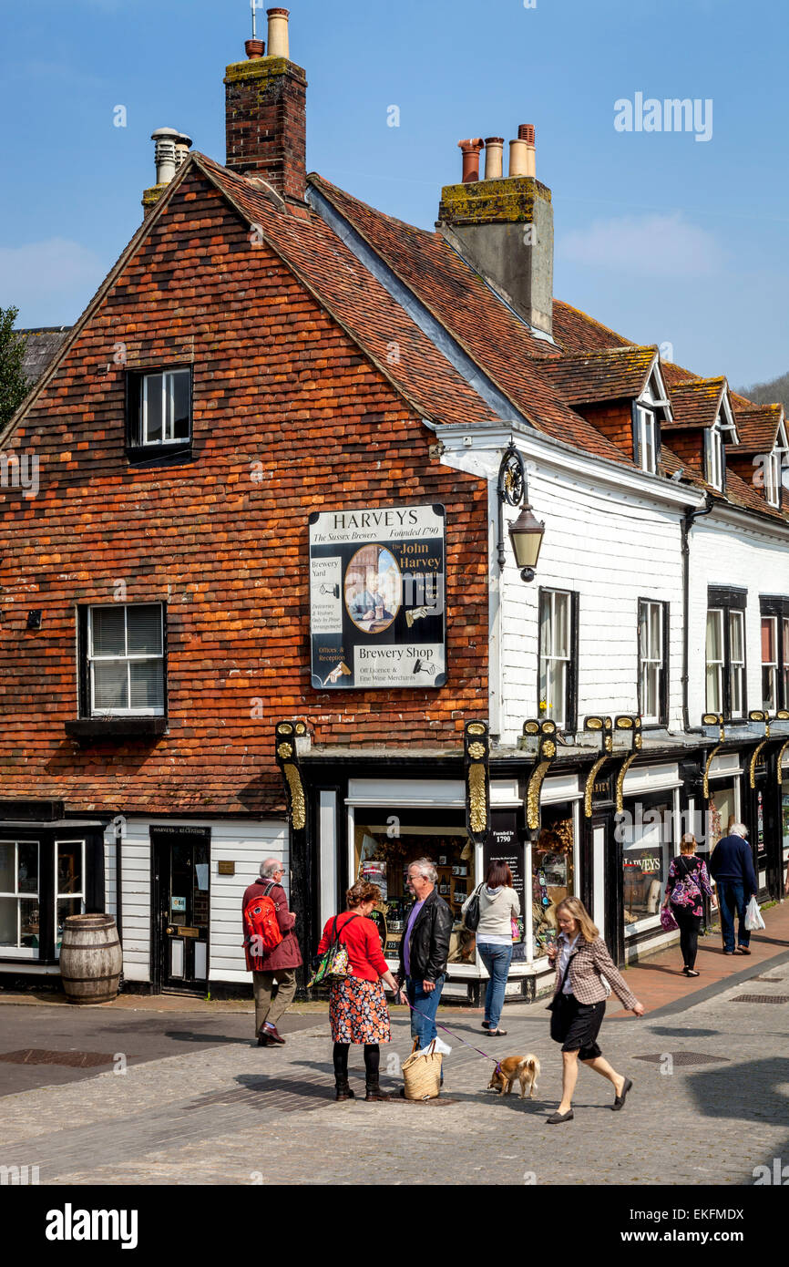 Shops In The High Street, Lewes, East Sussex, UK Stock Photo - Alamy