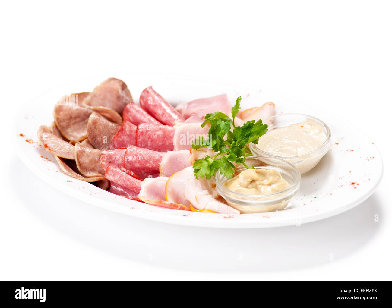 Meat plate set Cut Out Stock Images & Pictures - Alamy