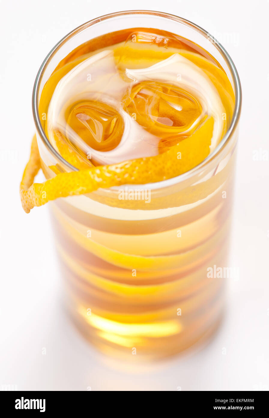 Yellow cocktail in glass Stock Photo - Alamy