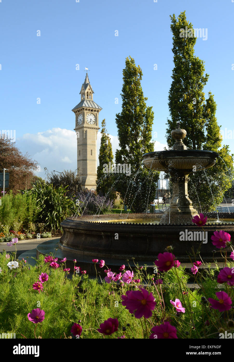 Fountain and Albert Memorial Clock, The Square, Barnstaple, Devon Stock ...