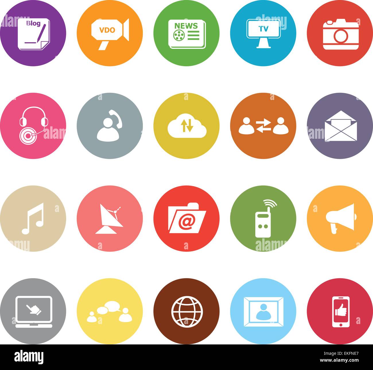 Social media icons white Stock Vector Images - Alamy