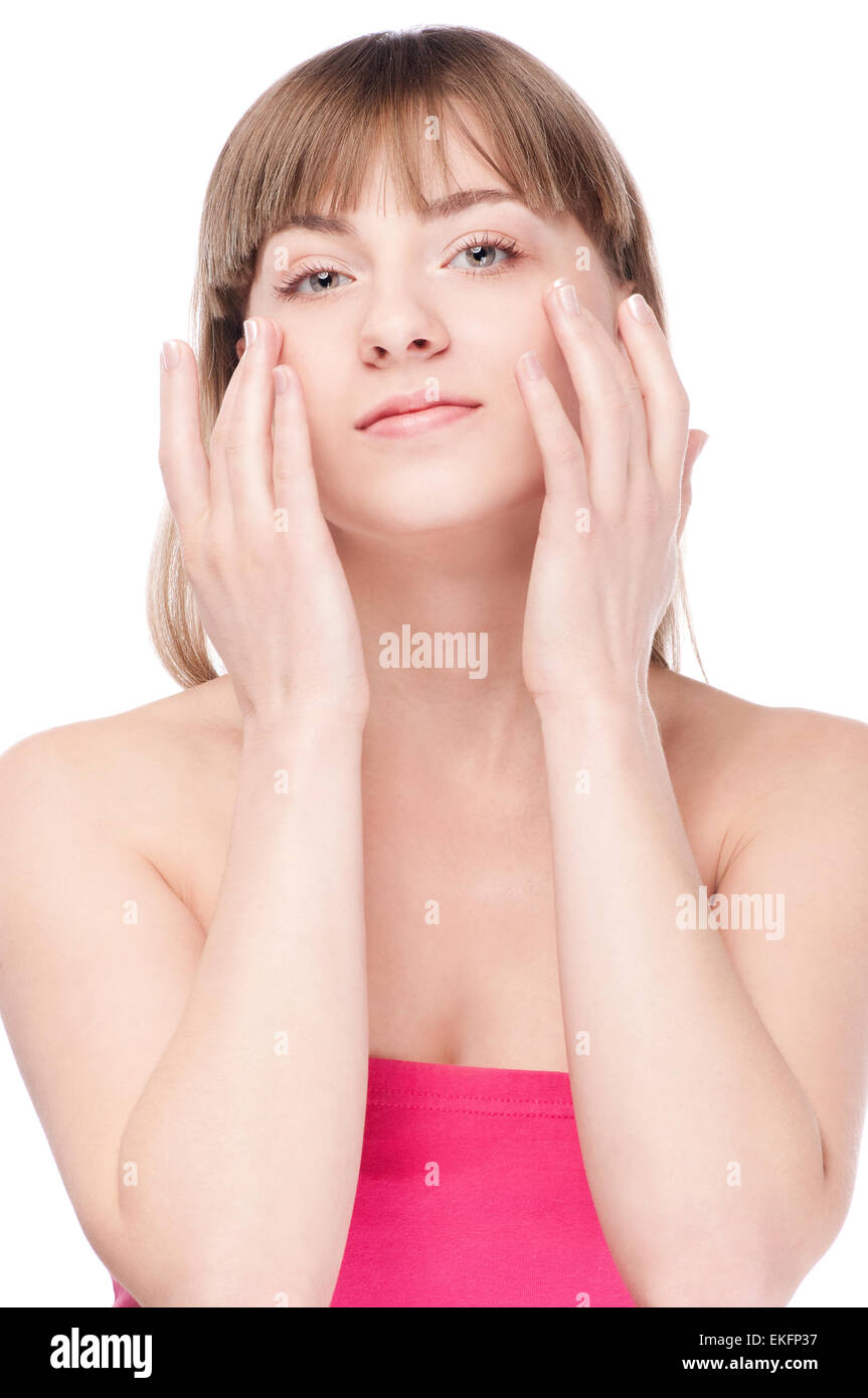 young woman with perfect health skin Stock Photo - Alamy