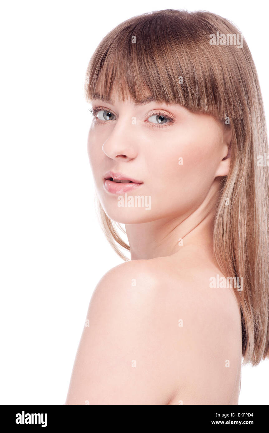 Woman with perfect health face Stock Photo - Alamy