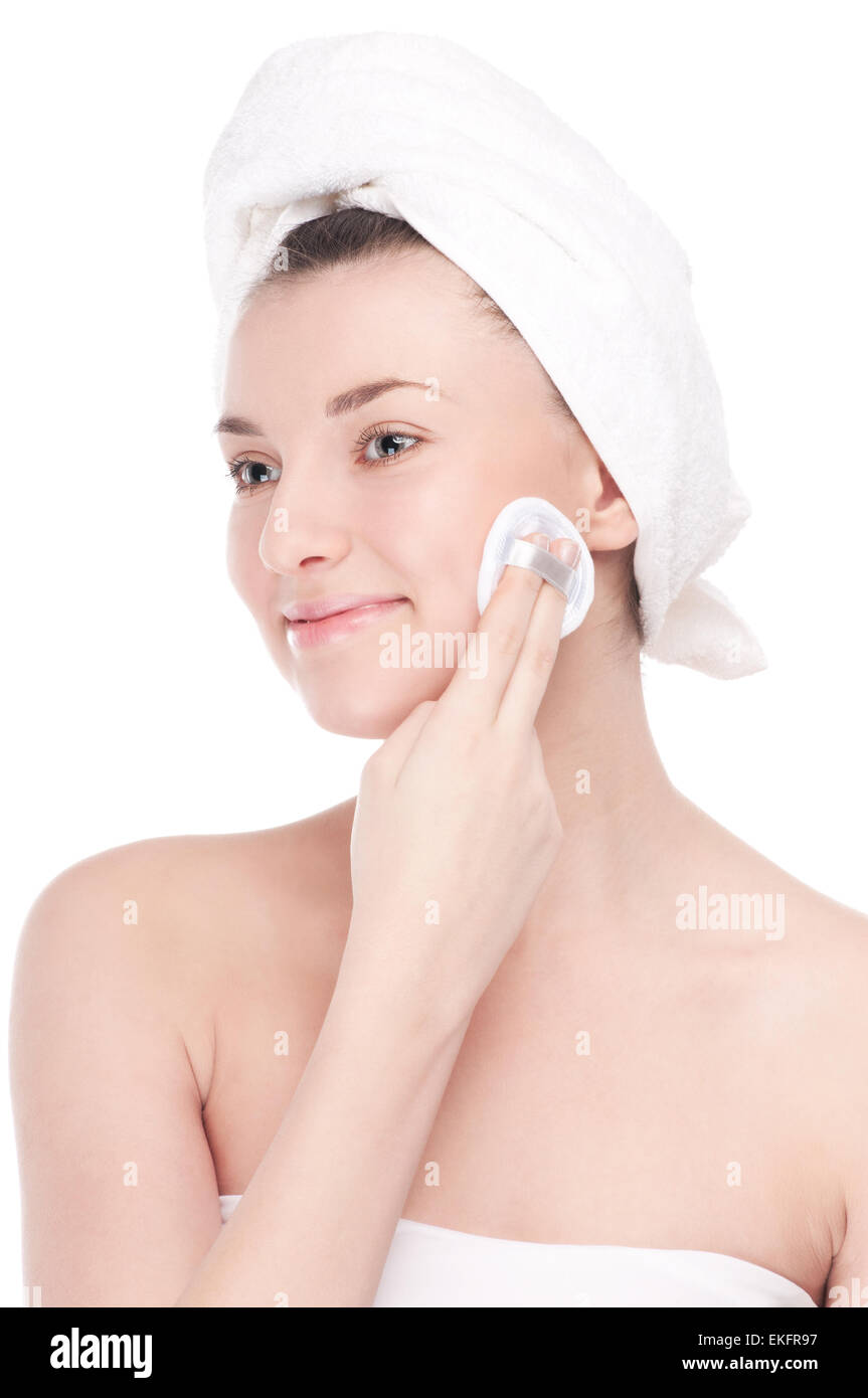 Young woman with perfect health skin of face Stock Photo - Alamy