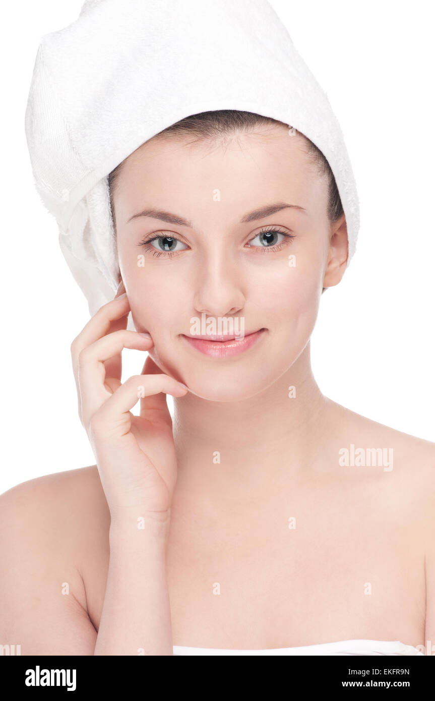 Young woman with perfect health skin of face Stock Photo - Alamy