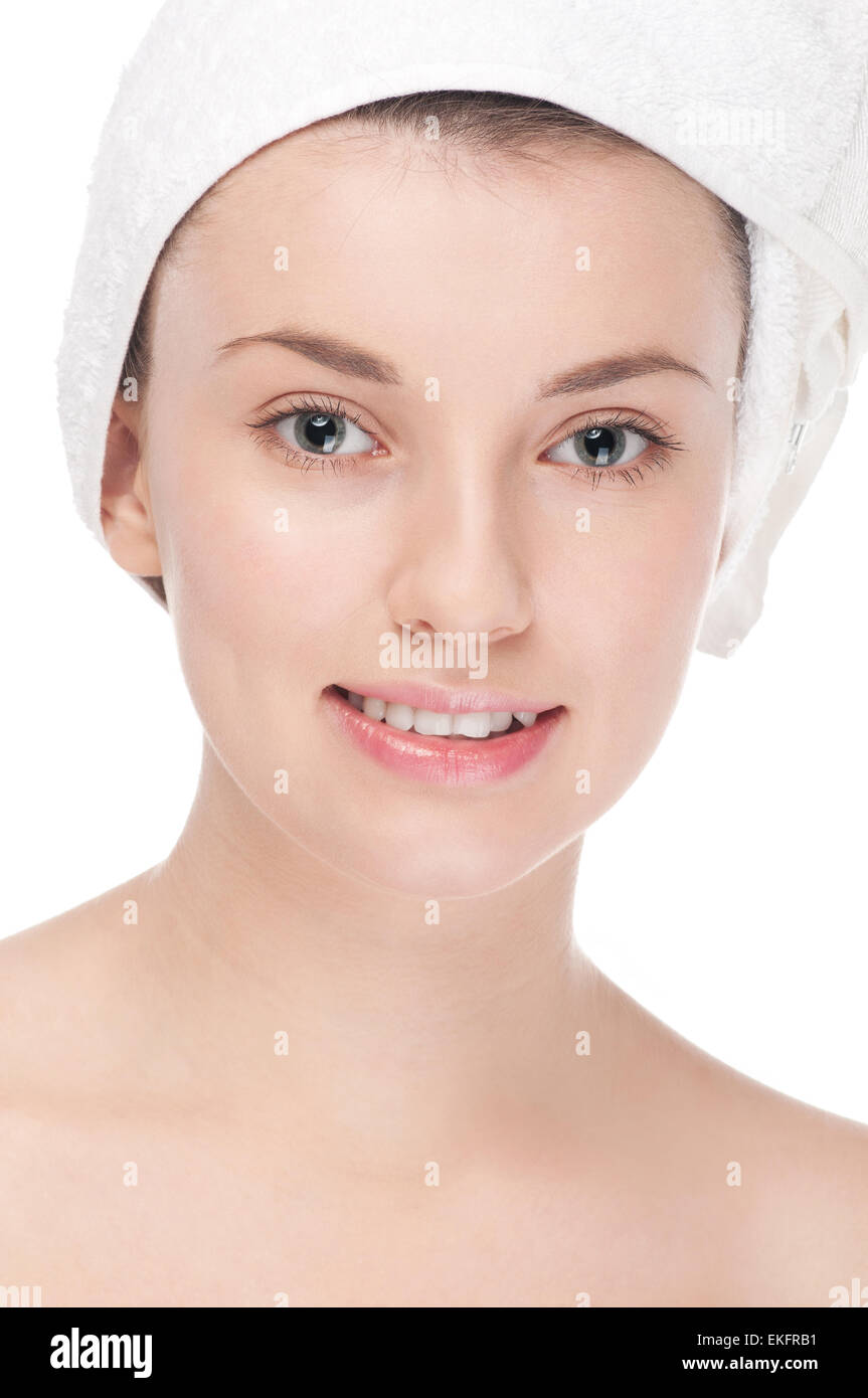 Young woman with perfect health skin of face Stock Photo - Alamy