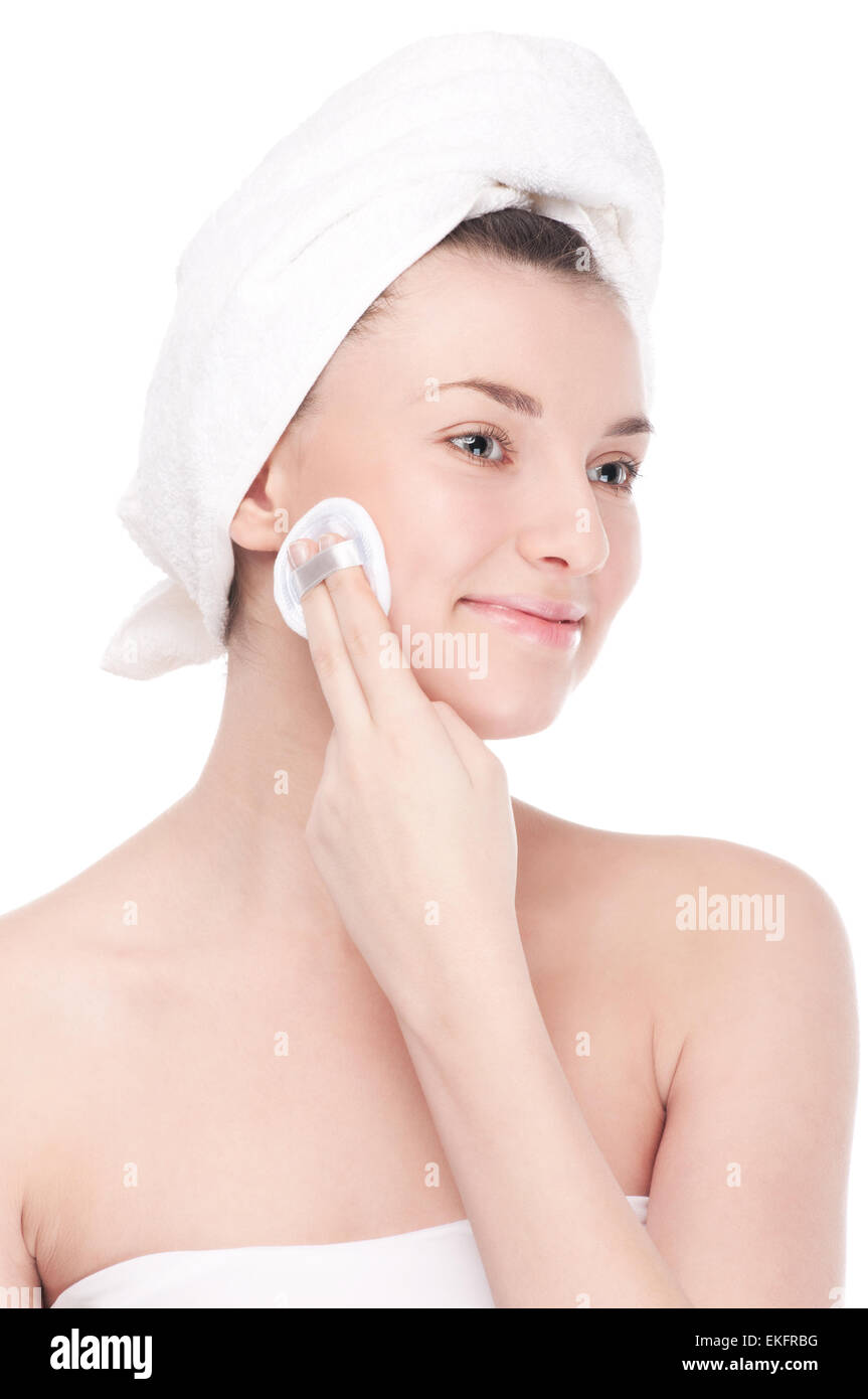 Young woman with perfect health skin of face Stock Photo - Alamy