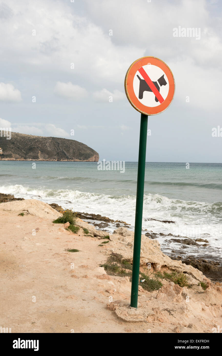 Sign on a beach spain hi-res stock photography and images - Alamy