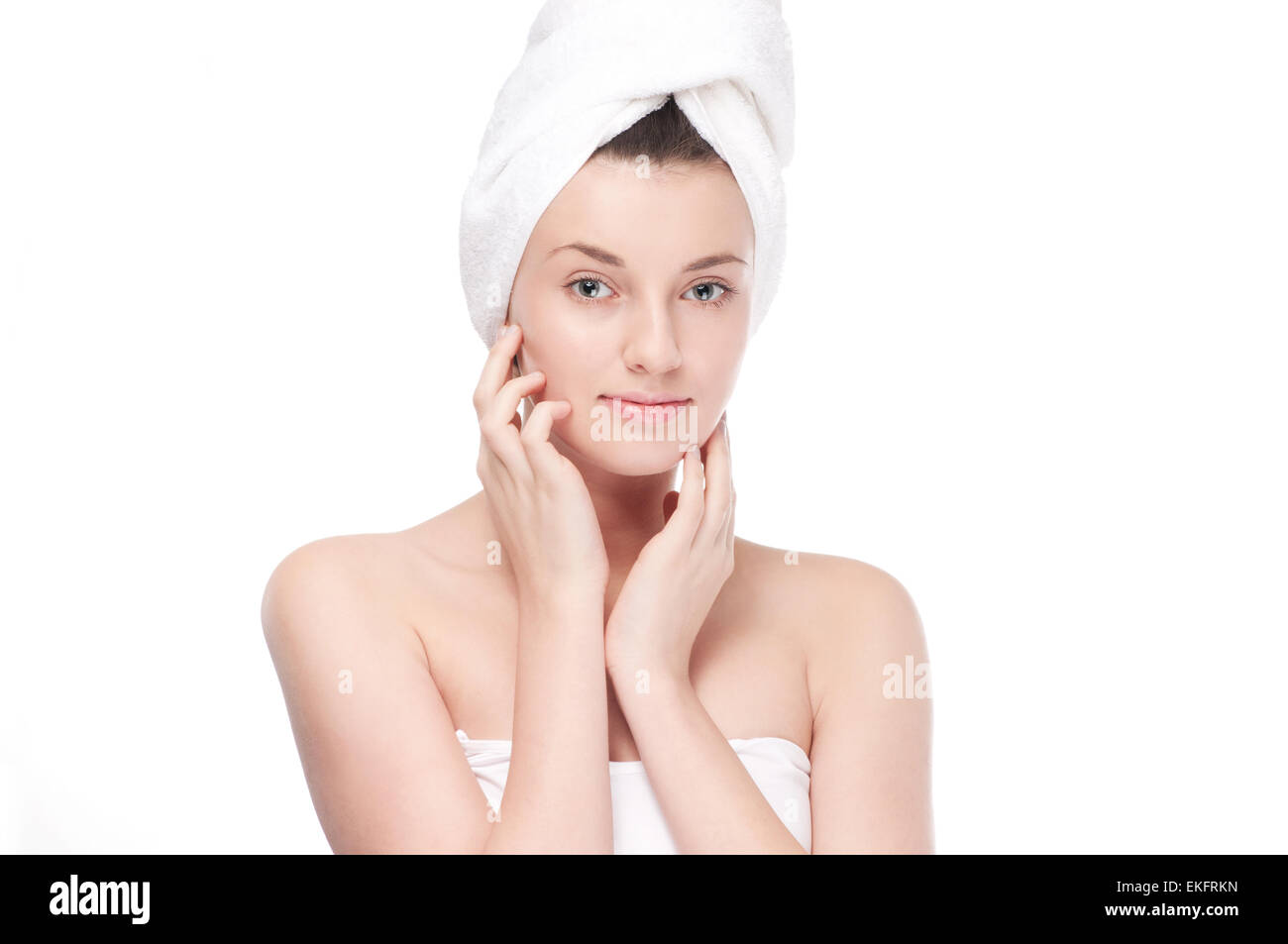 Young woman with perfect health skin of face Stock Photo - Alamy