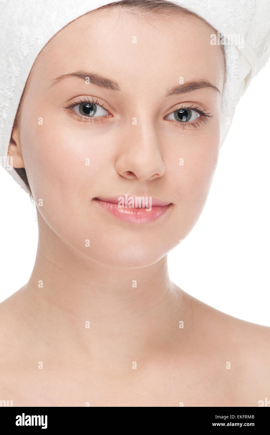 Young woman with perfect health skin of face Stock Photo - Alamy