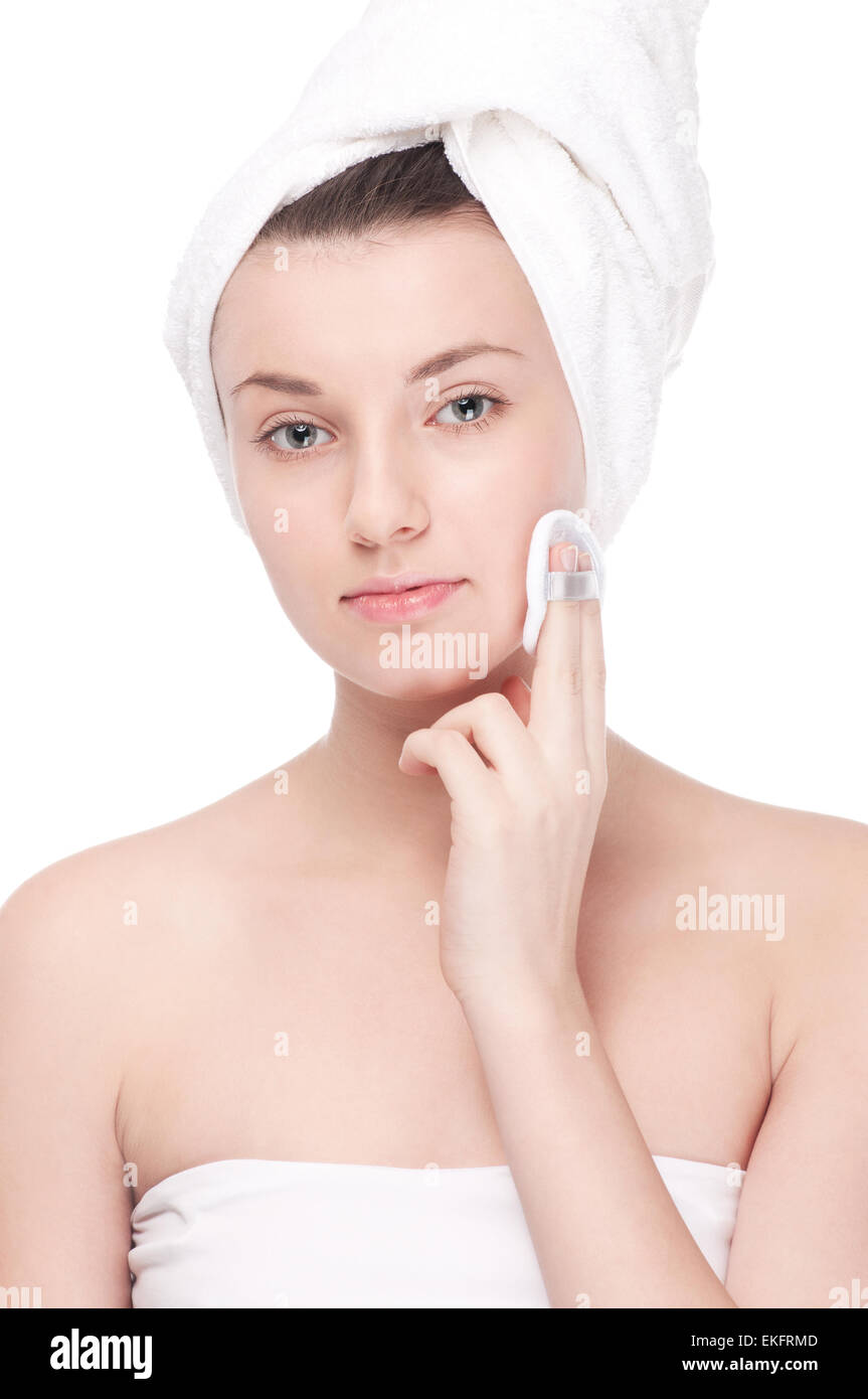 Young woman with perfect health skin of face Stock Photo - Alamy