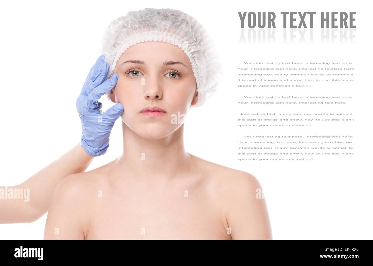 Medical face examination of beautiful woman Stock Photo - Alamy