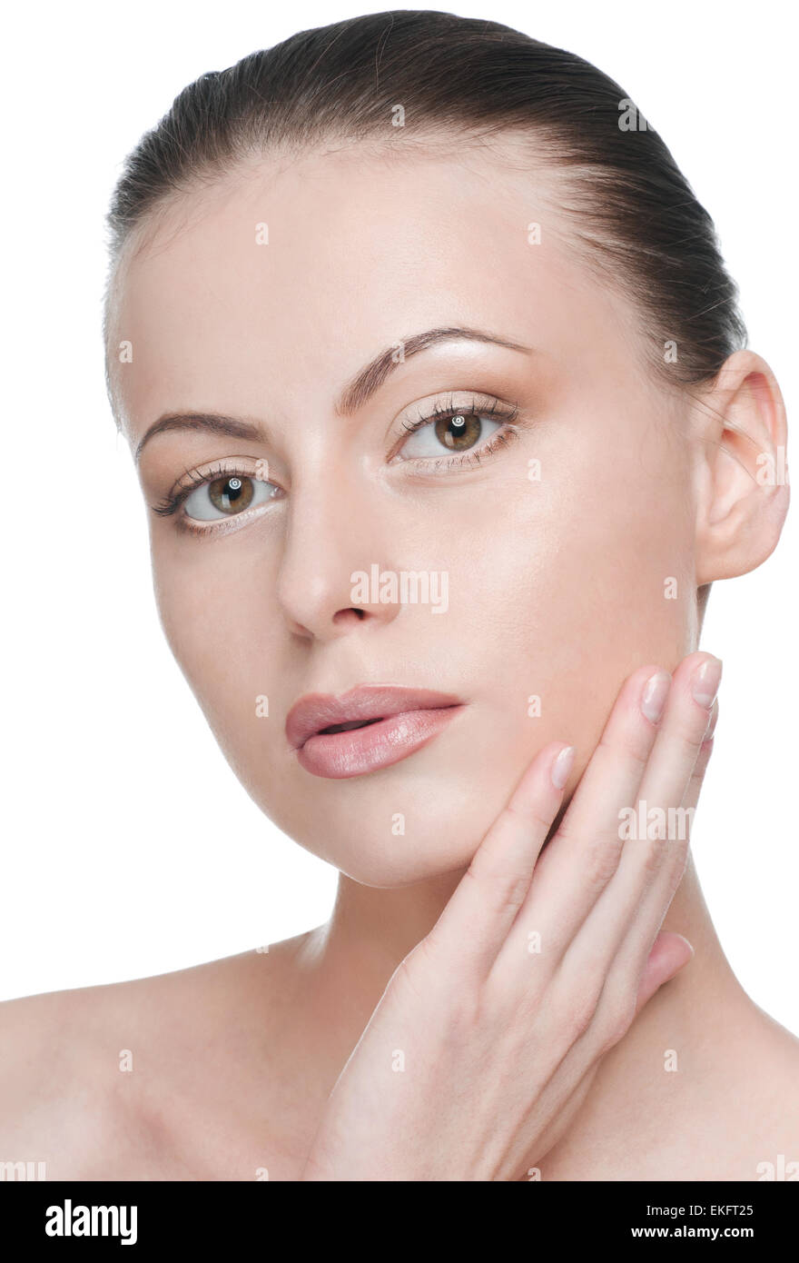 Portrait of young woman with perfect skin Stock Photo - Alamy
