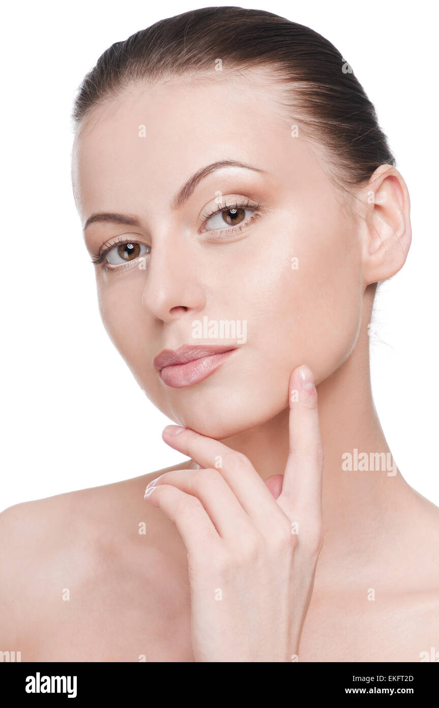 Portrait of young woman with perfect skin Stock Photo - Alamy